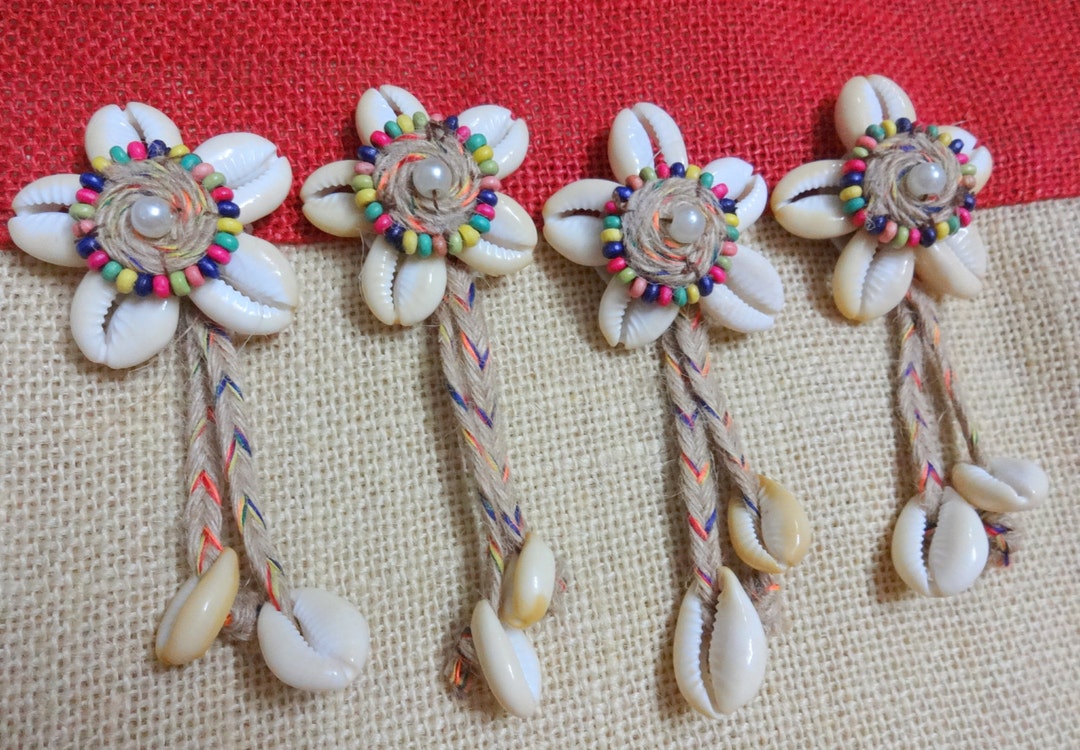 Indian Cowrie Flowers, Cowry Shell Motifs, Cowry Shell Rosettes, Cowrie ...