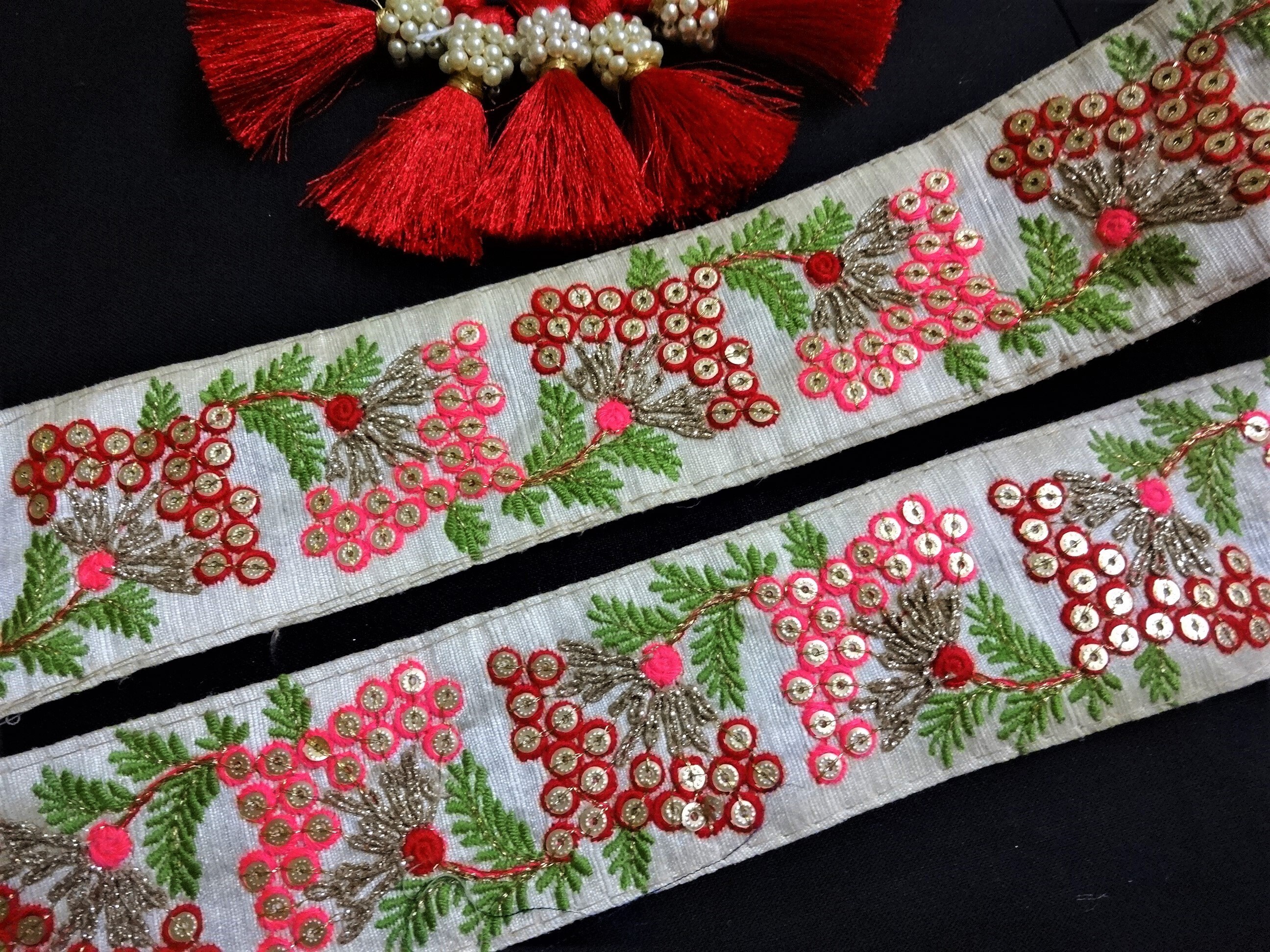 Indian Trim Sequins Lace Craft Trim Decorative Ribbon | Etsy