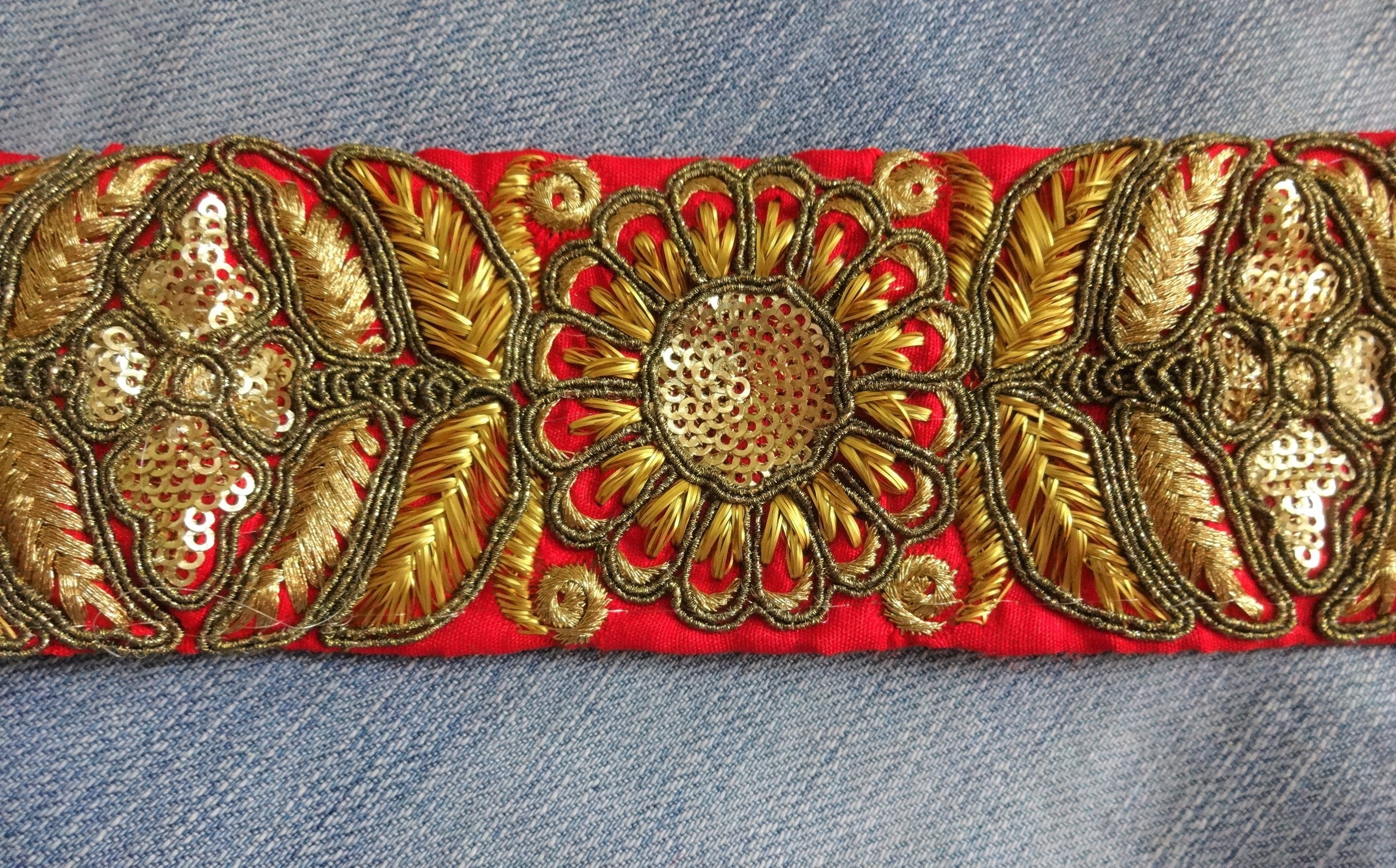 Indian Embroidered LaceDecorative Zardosi TrimSari | Etsy