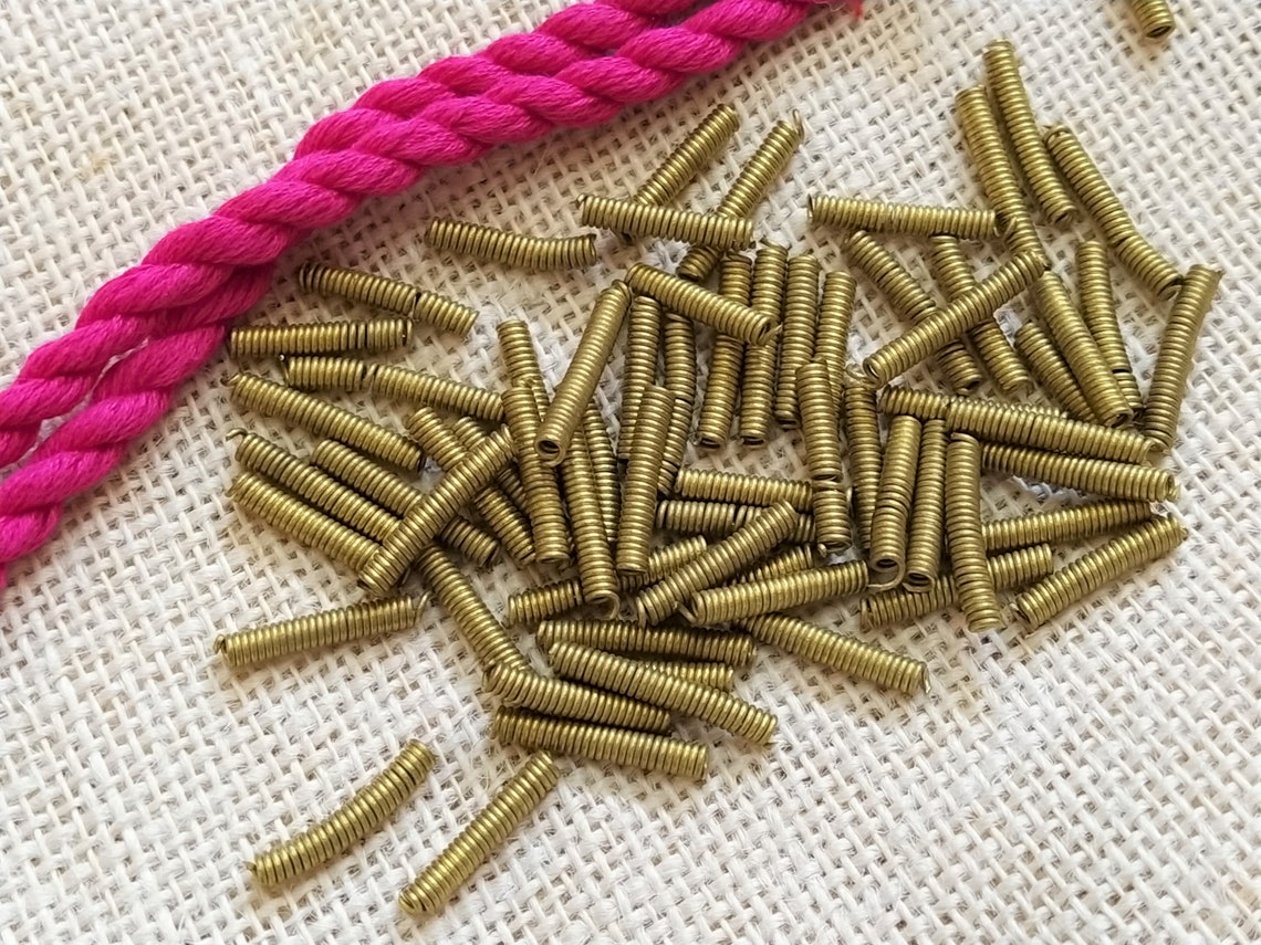 3 Mm Brass Coil Ends Spring Coil Cord Tip Bead Cap Fastener - Etsy