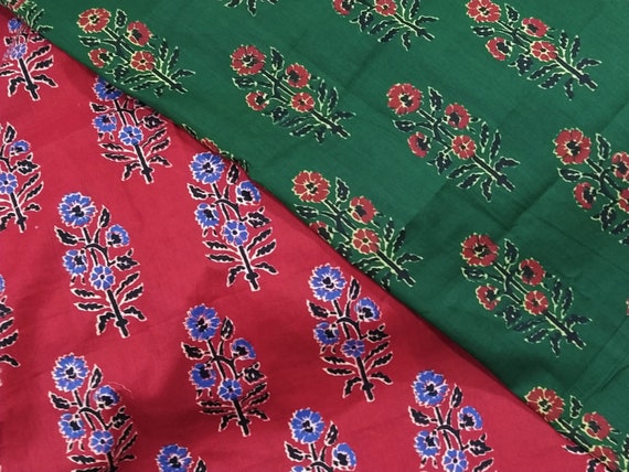 Indian Fabric Block Print Cotton Fabric Indian Textiles | Etsy