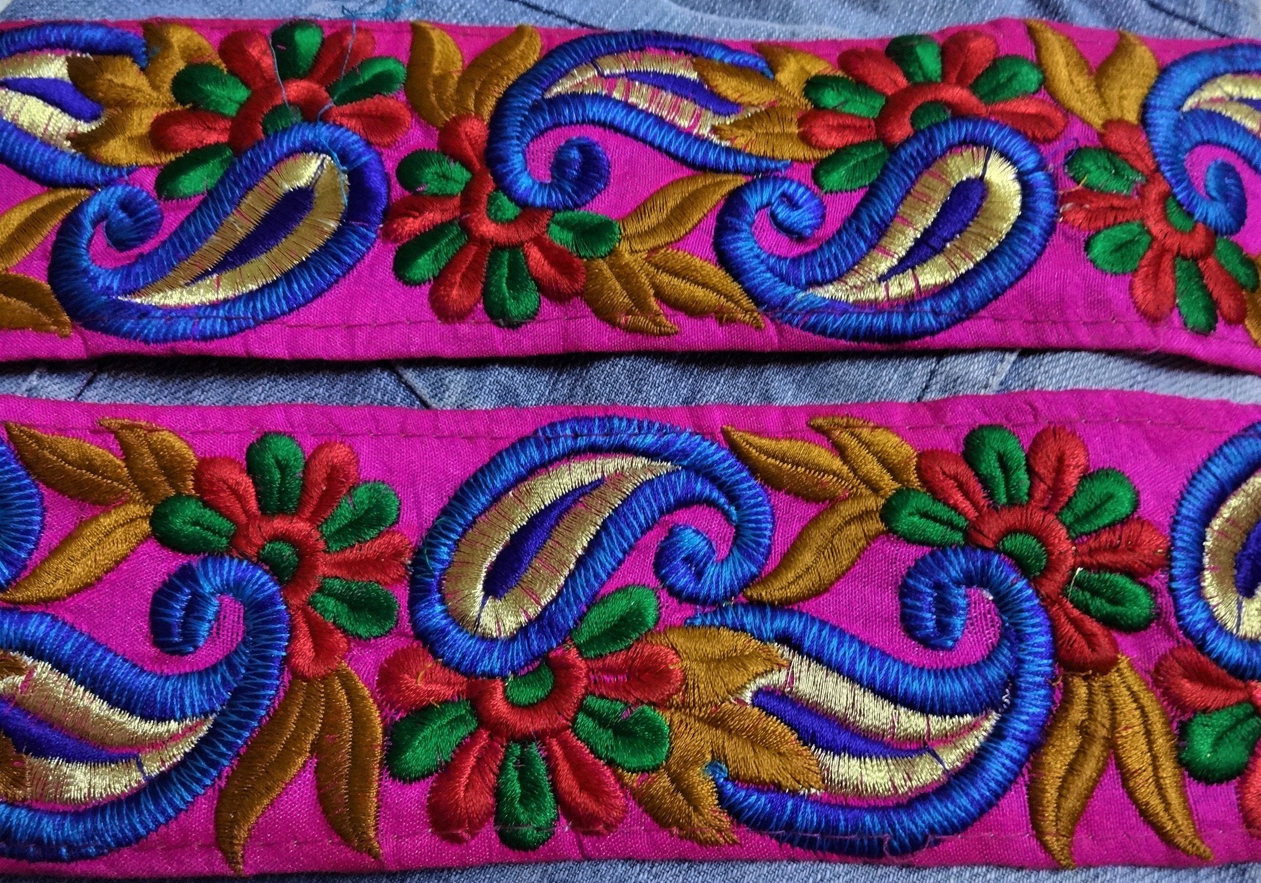 Indian Embroidered Lace Decorative Trimmings Sari Border | Etsy