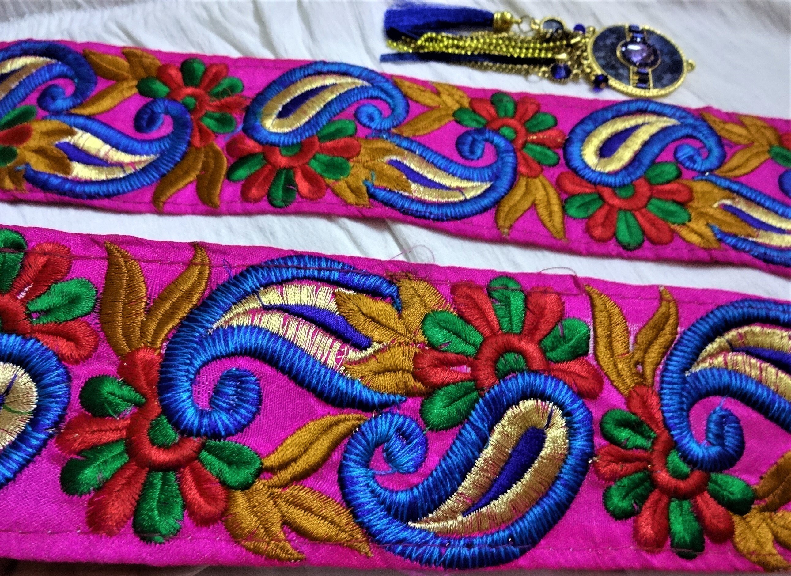 Indian Embroidered Lace Decorative Trimmings Sari Border | Etsy