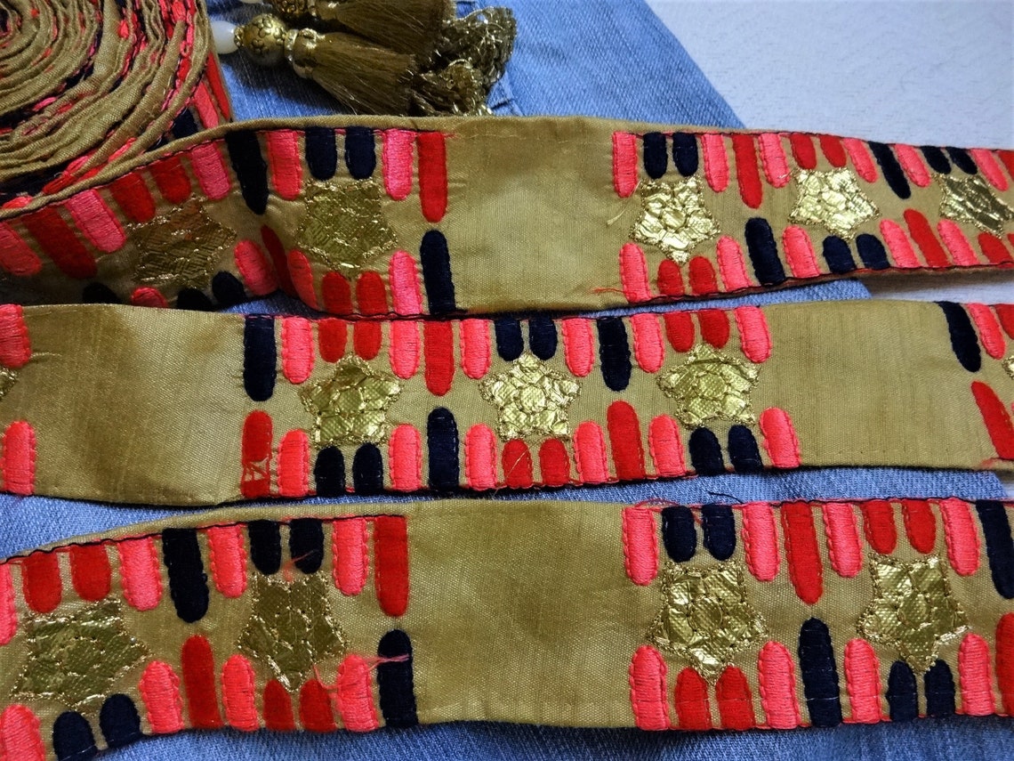 Indian gota LaceEmbroidered Lipstick Craft TrimDecorative | Etsy