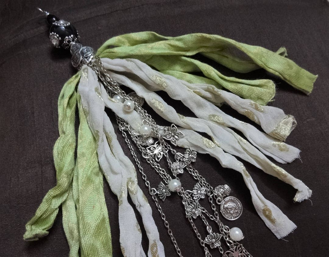 Handmade Tassel, Sari Silk Tassel, Chain Tassel, Indian Tassel, Fabric ...