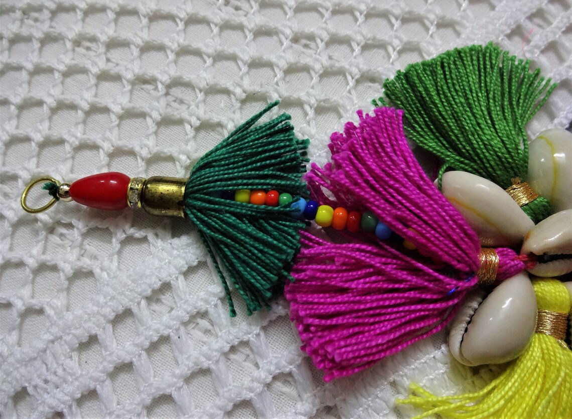 Cowrie Shell Tassel, Ethnic Tassels, Indian Tassels, Cowrie Shell Swag ...