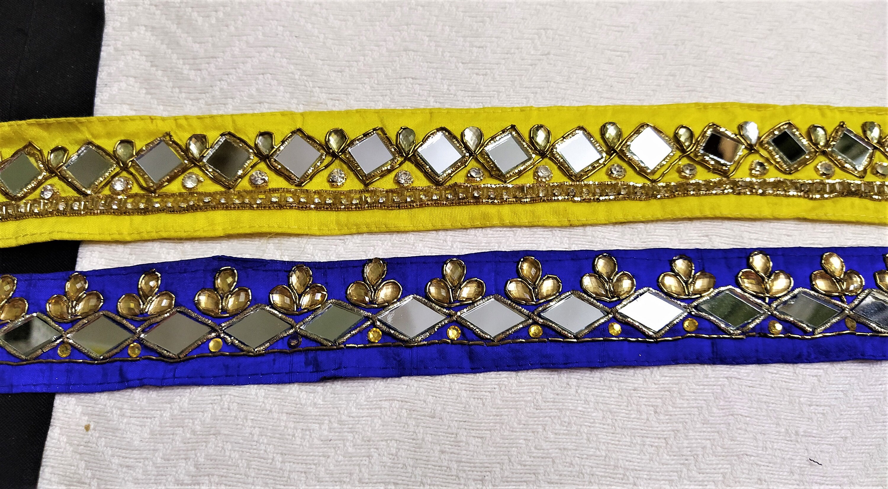 Indian Embroidered Trims,fabric Zari Laces,sari Borders,scrap Material ...