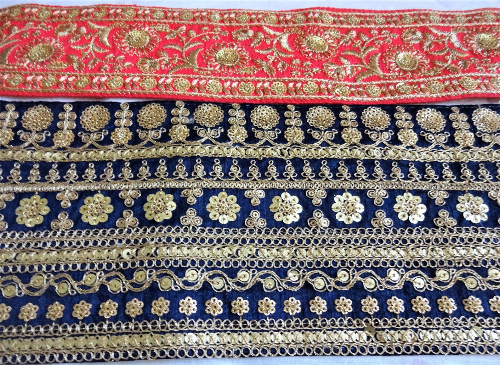 Indian Assorted Embroidered Trims Decorative Laces Sari | Etsy