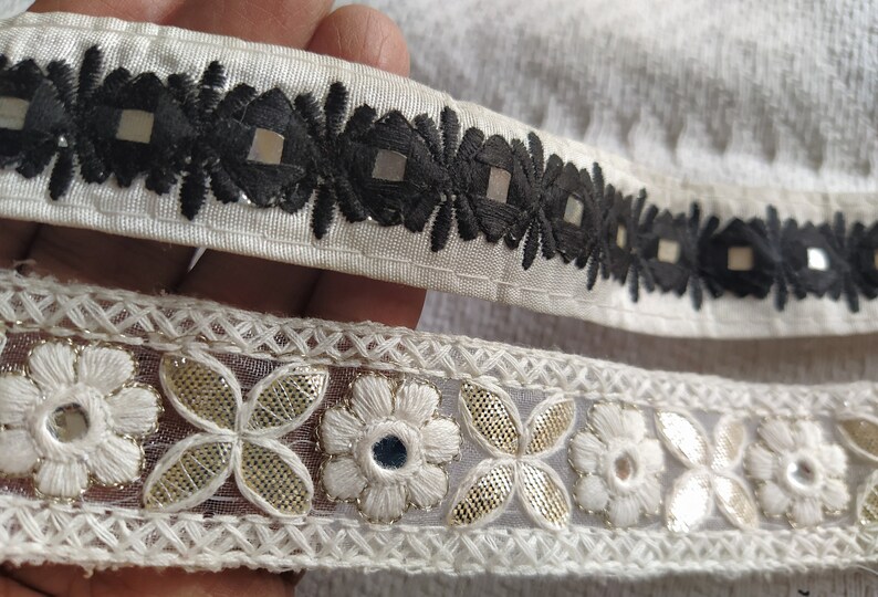 Indian Assorted Embroidered Trims Decorative Laces Sari - Etsy