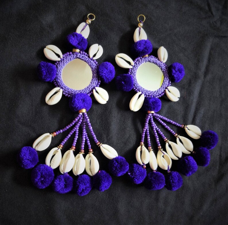 Indian Cowrie Shell Tassels, Mirror Charms, Purse & Handbag Decoration ...