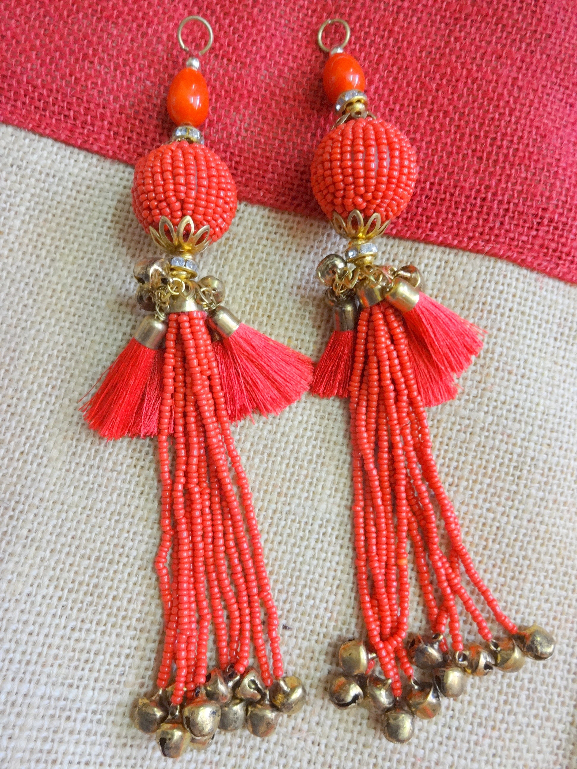 Indian Bell Tassels Silk Tassels Chain Tassels Purse & | Etsy