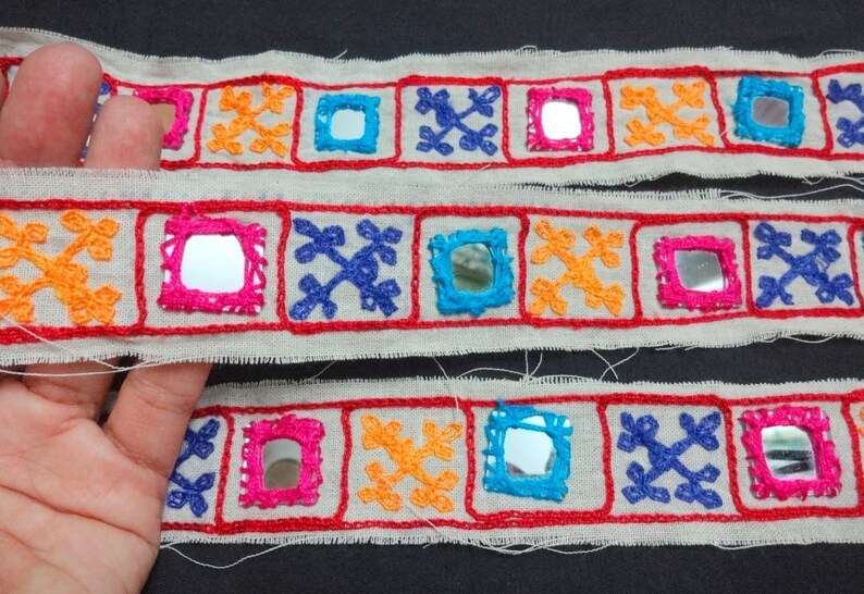 Offwhite Indian Embroidered Lace, Ethnic Trim, Decorative Boho Craft ...
