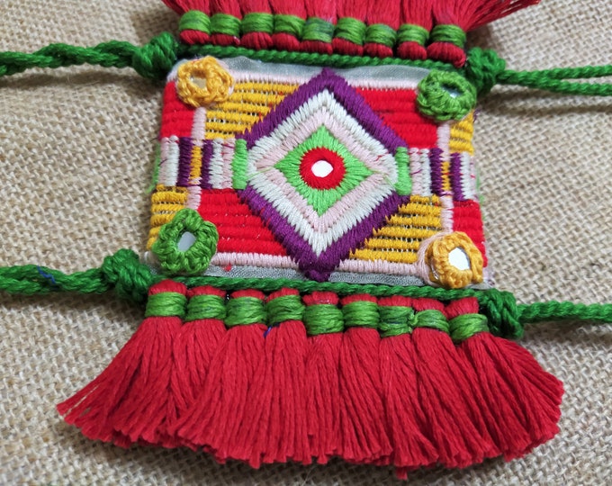 Indian Jewelry, Ethnic Tassel Necklace, Indian Kutch Trim Necklace With ...