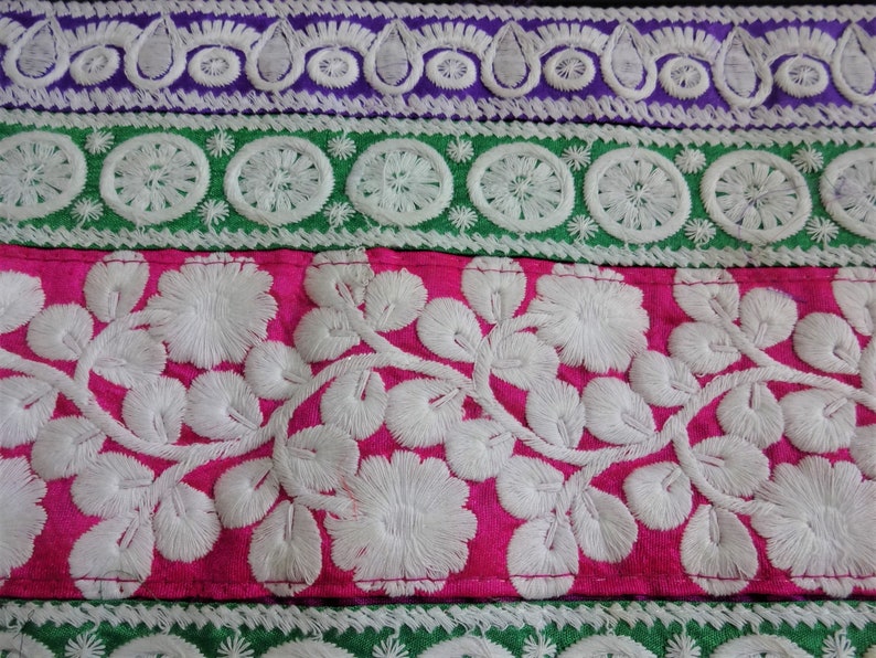 Indian Lace 8 Broad Embroidered Trim Decorative | Etsy