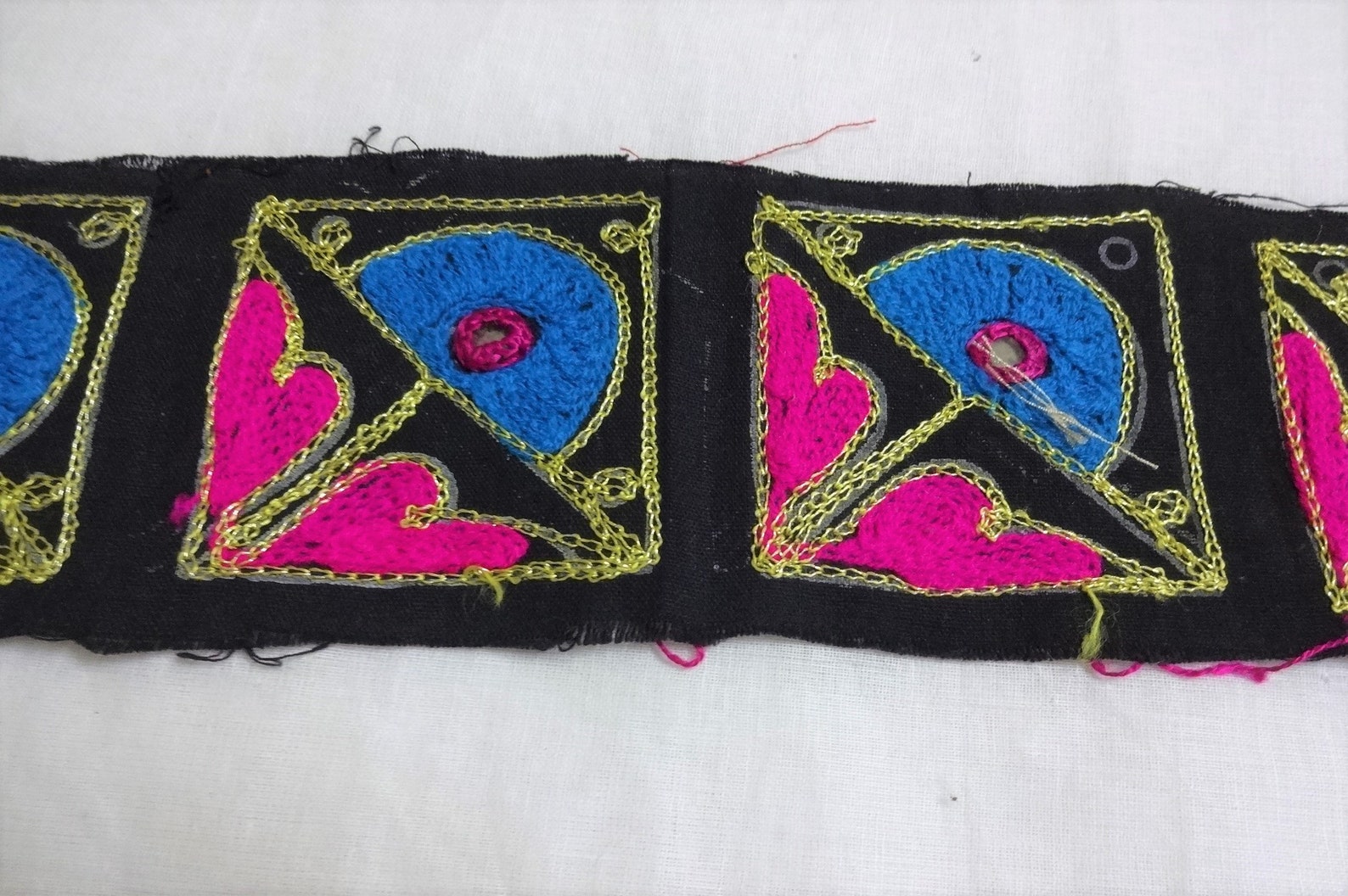 Kutch Embroidered Square Ethnic Sew on Patches Fabric - Etsy