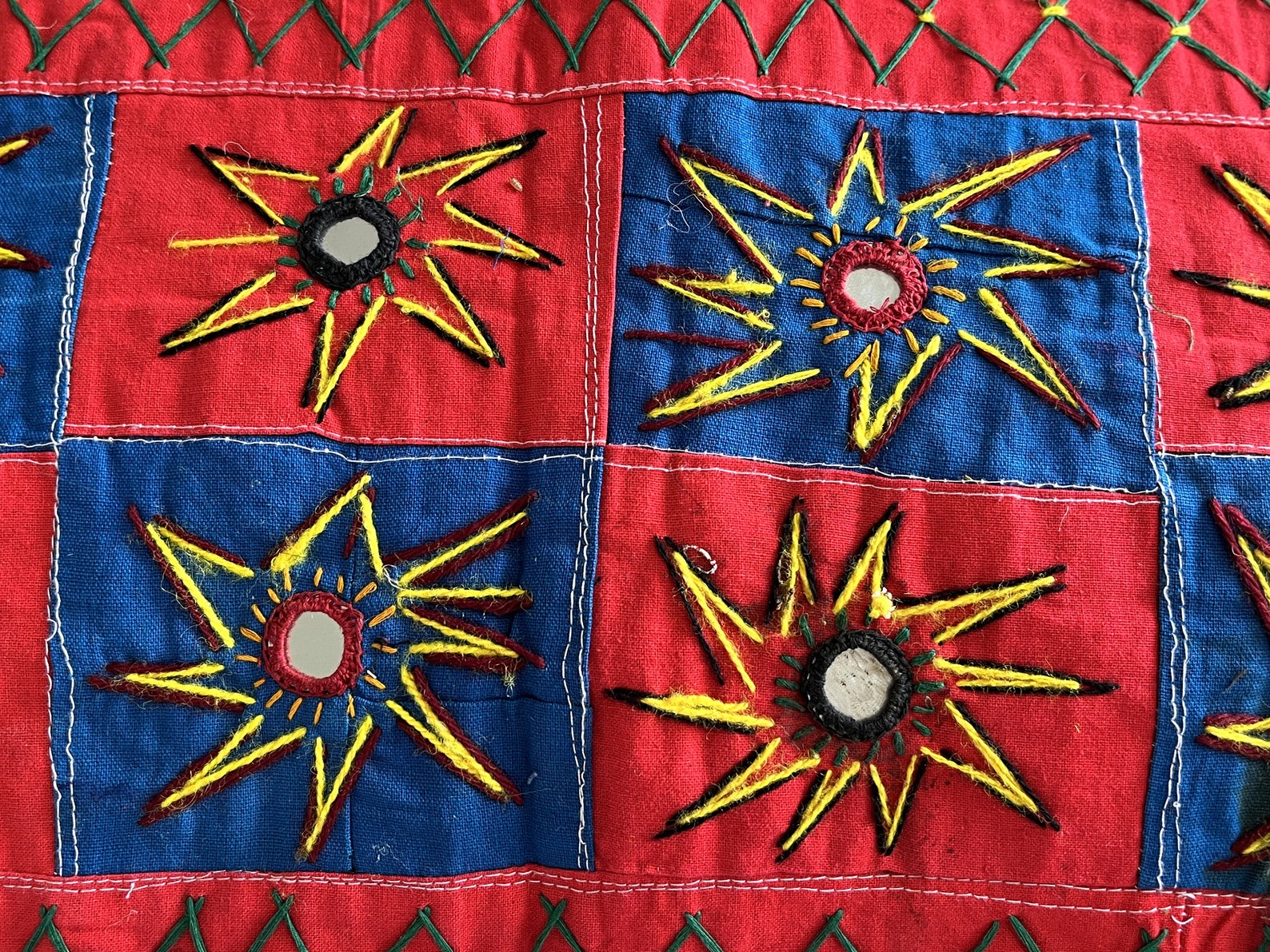 Indian Applique Embroidered Multi Colored Rectangular Ethnic - Etsy