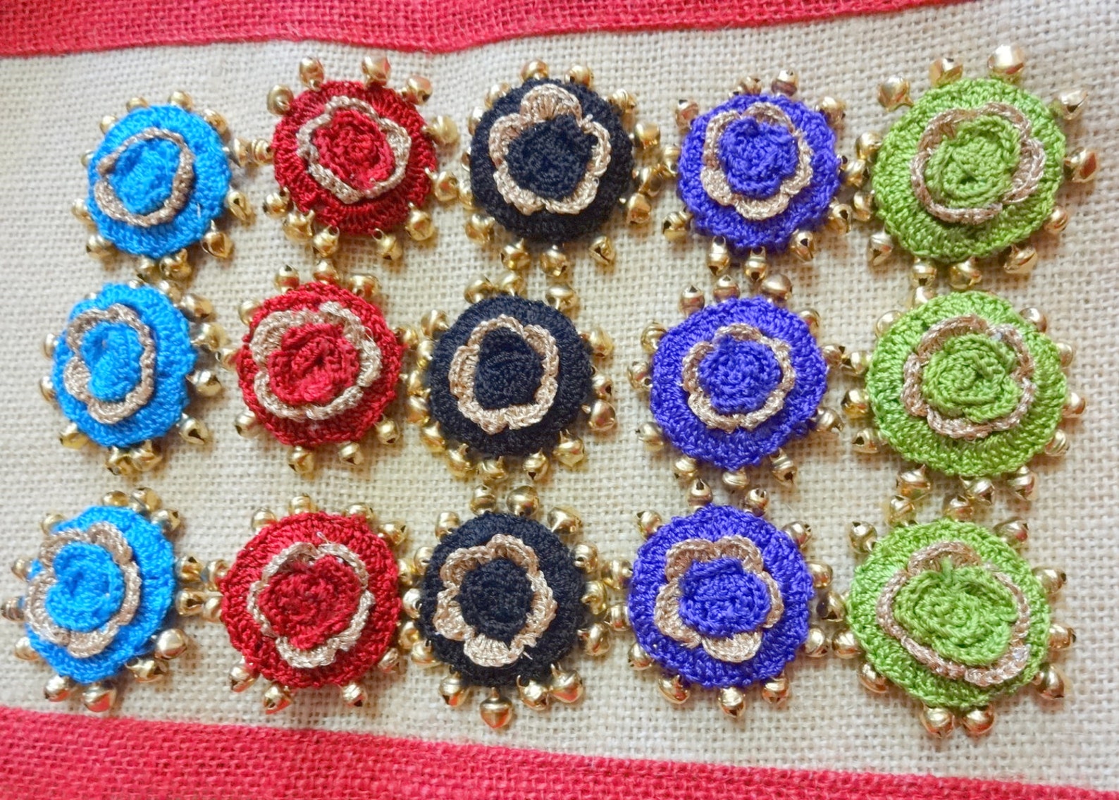 Buttons, Crochet Buttons, Indian Decorative Buttons, Handmade Sew on ...