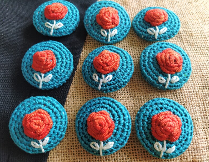 Buttons, Crochet Buttons, Indian Decorative Buttons, Handmade Sew on ...