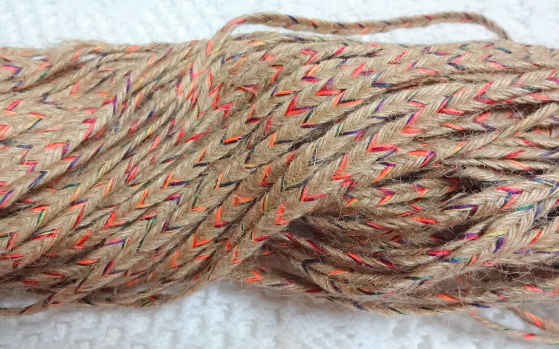 Indian Jute Jute Threads Jute Yarn Braided With Multi Colour | Etsy