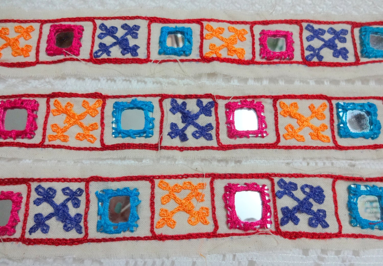 Offwhite Indian Embroidered Lace Ethnic Trim Decorative Boho | Etsy