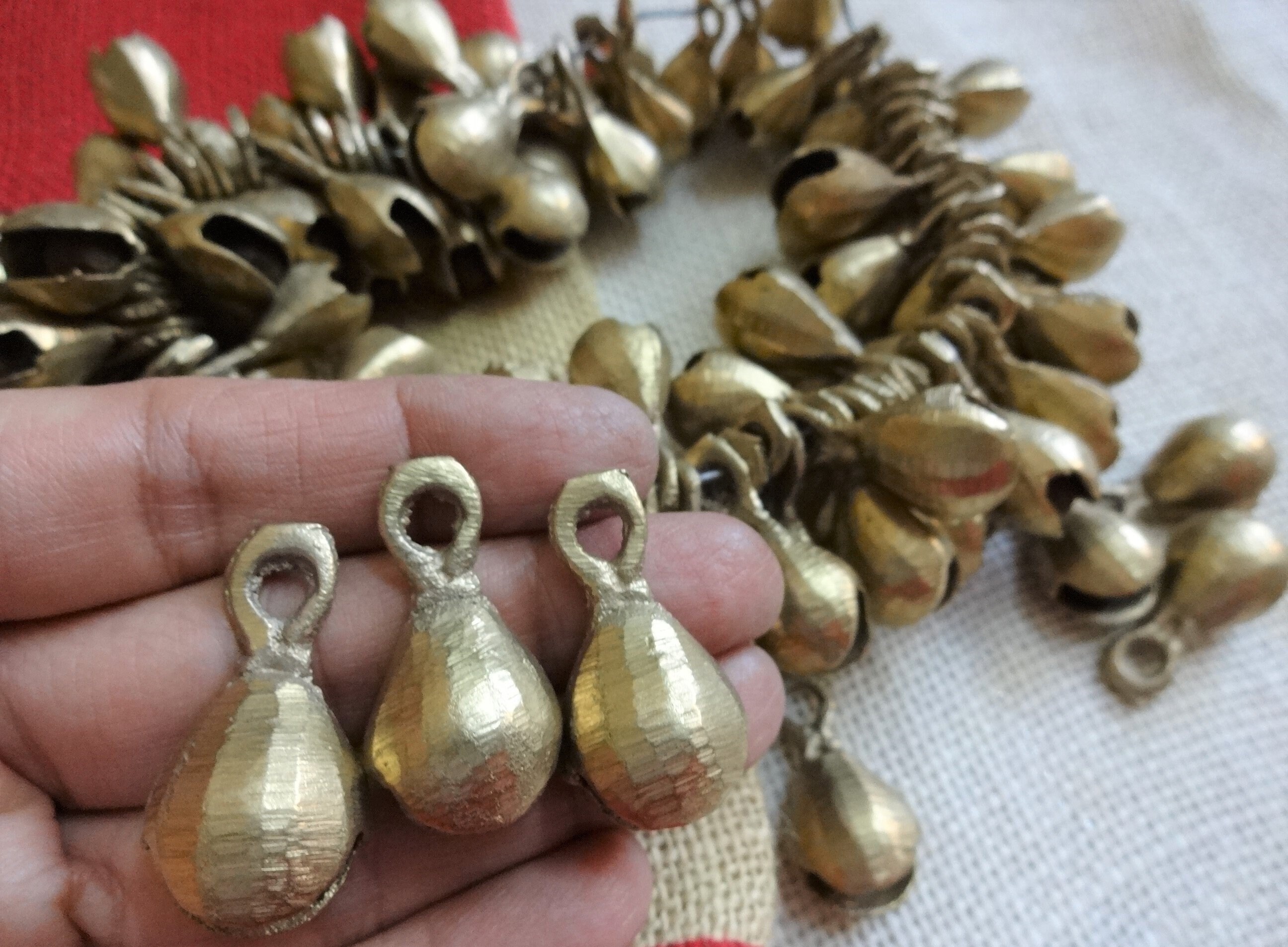 Indian Brass Bell Teardrop Brass Bell Plain Gypsy Brass | Etsy