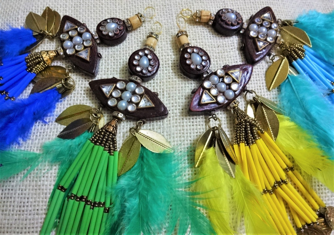 Indian Tassels, Wooden Button Ethnic Tassels, Decorative Coin Tassels ...