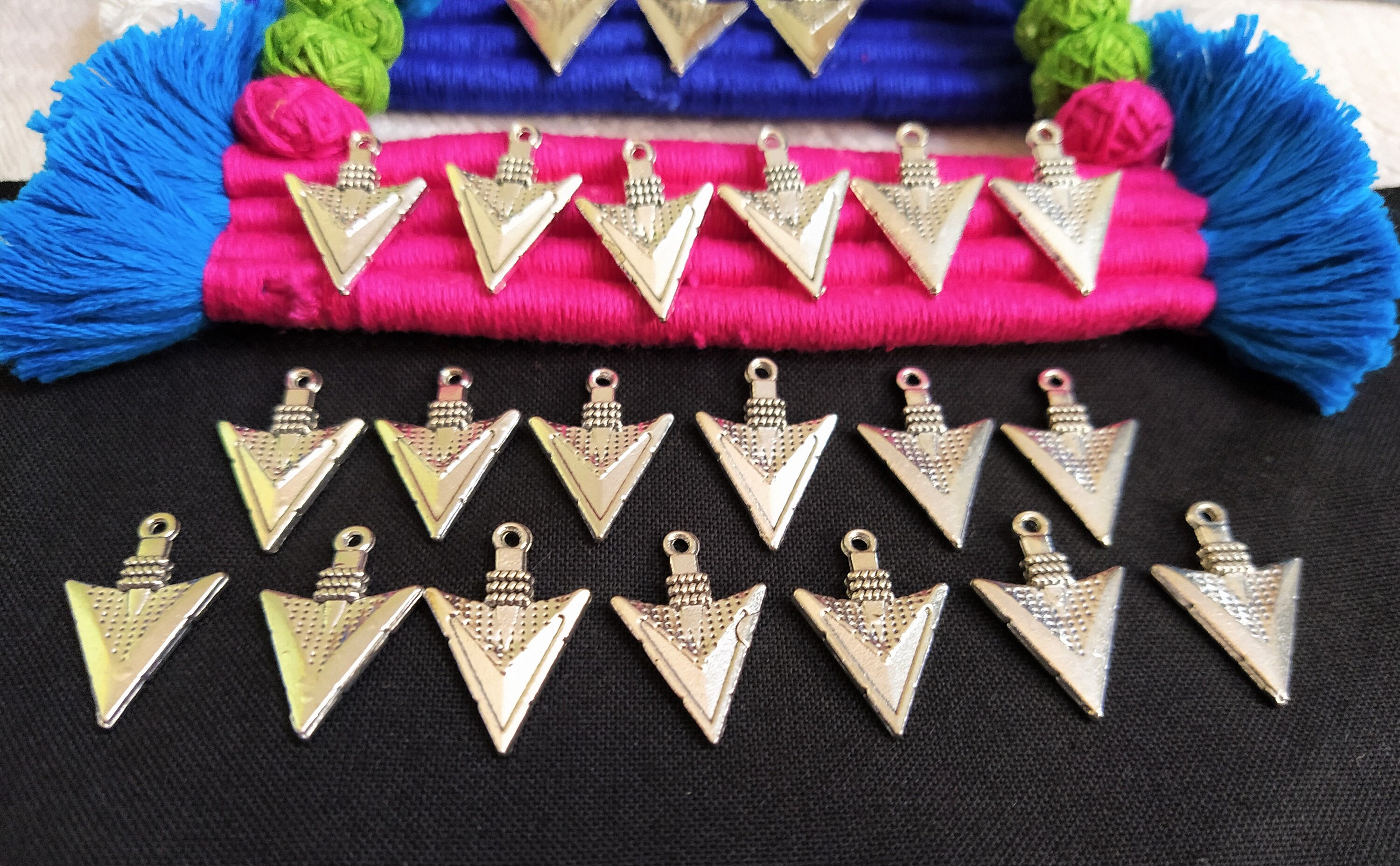 Silver Arrow Head Charms, Indian Jewelry Supplies, Ethnic Charms, Boho ...