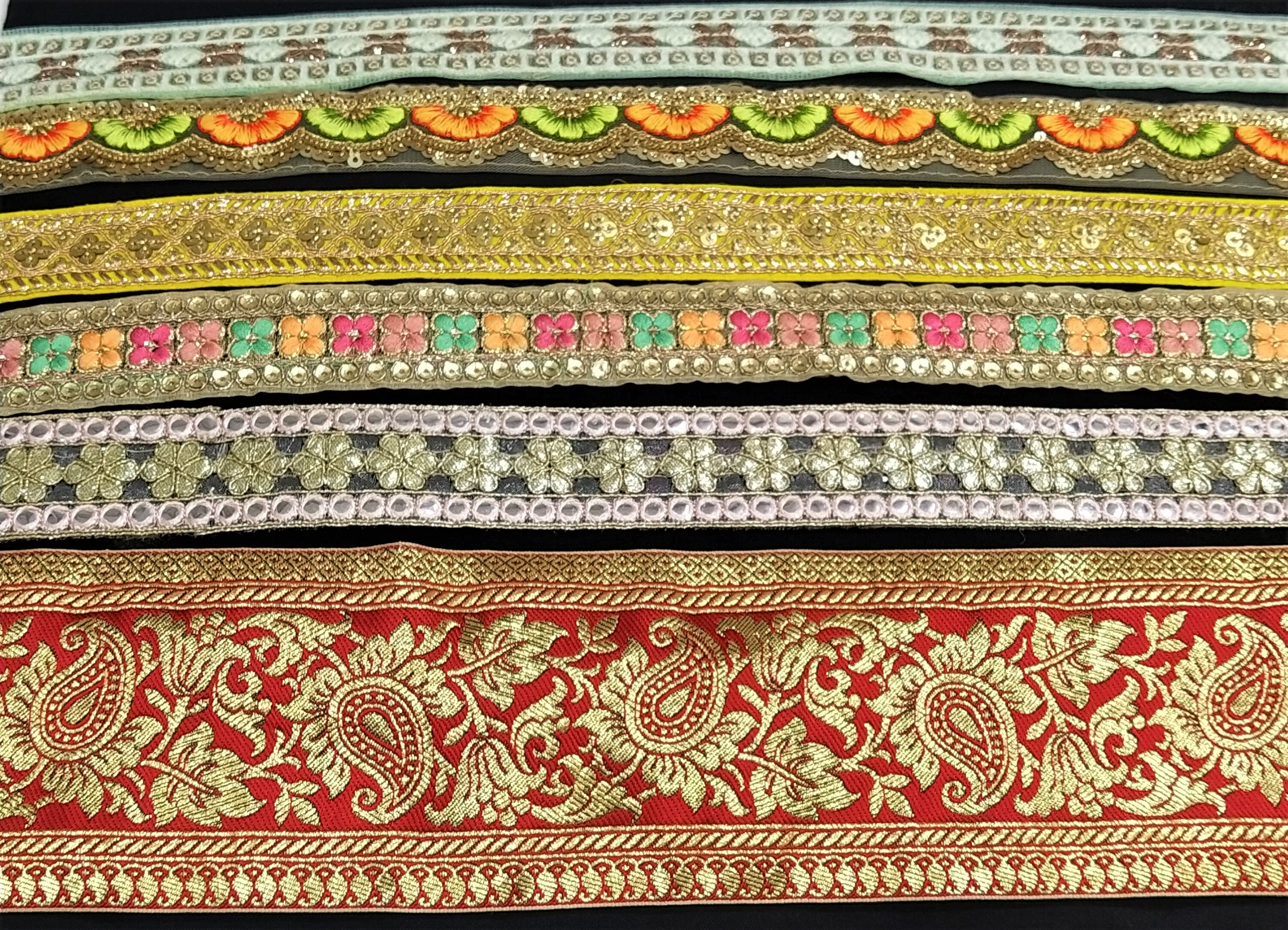 Indian Embroidered Trims Assorted Decorative Laces Sari | Etsy