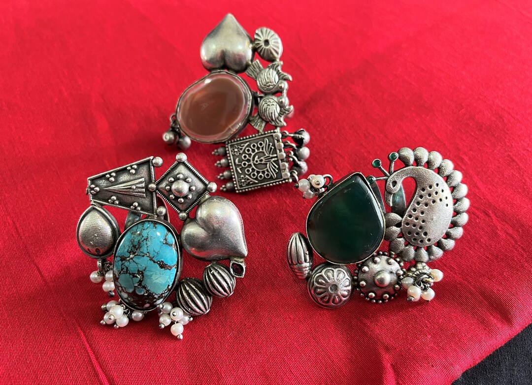 Oxidized Fusion Rings, Statement Rings, Silver Polish Adjustable Rings ...