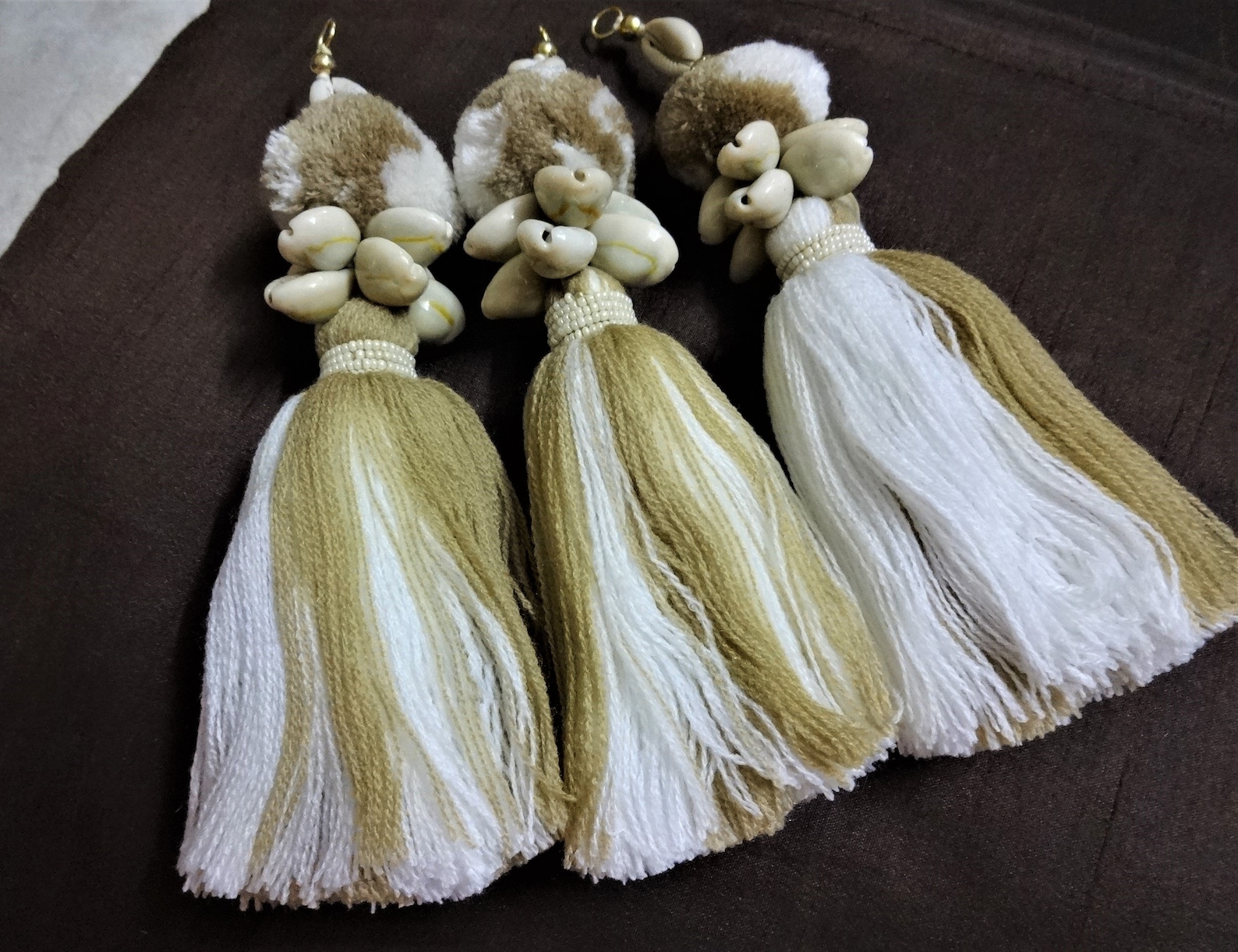 Cowrie Shell Tassels Pom Pom Tassels Cowrie Shell Swag | Etsy