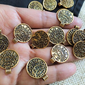 18 MM Metal Coin Charms, Jewelry Supplies, Indian Coins, Antique Gold ...