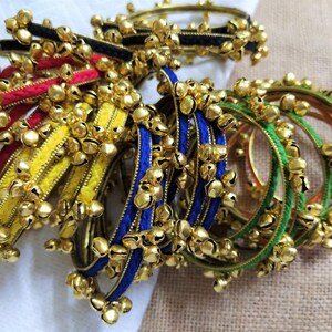 Indian Bangles, Brass Bangles With Bells, Ethnic Jewelry, Boho Gypsy ...
