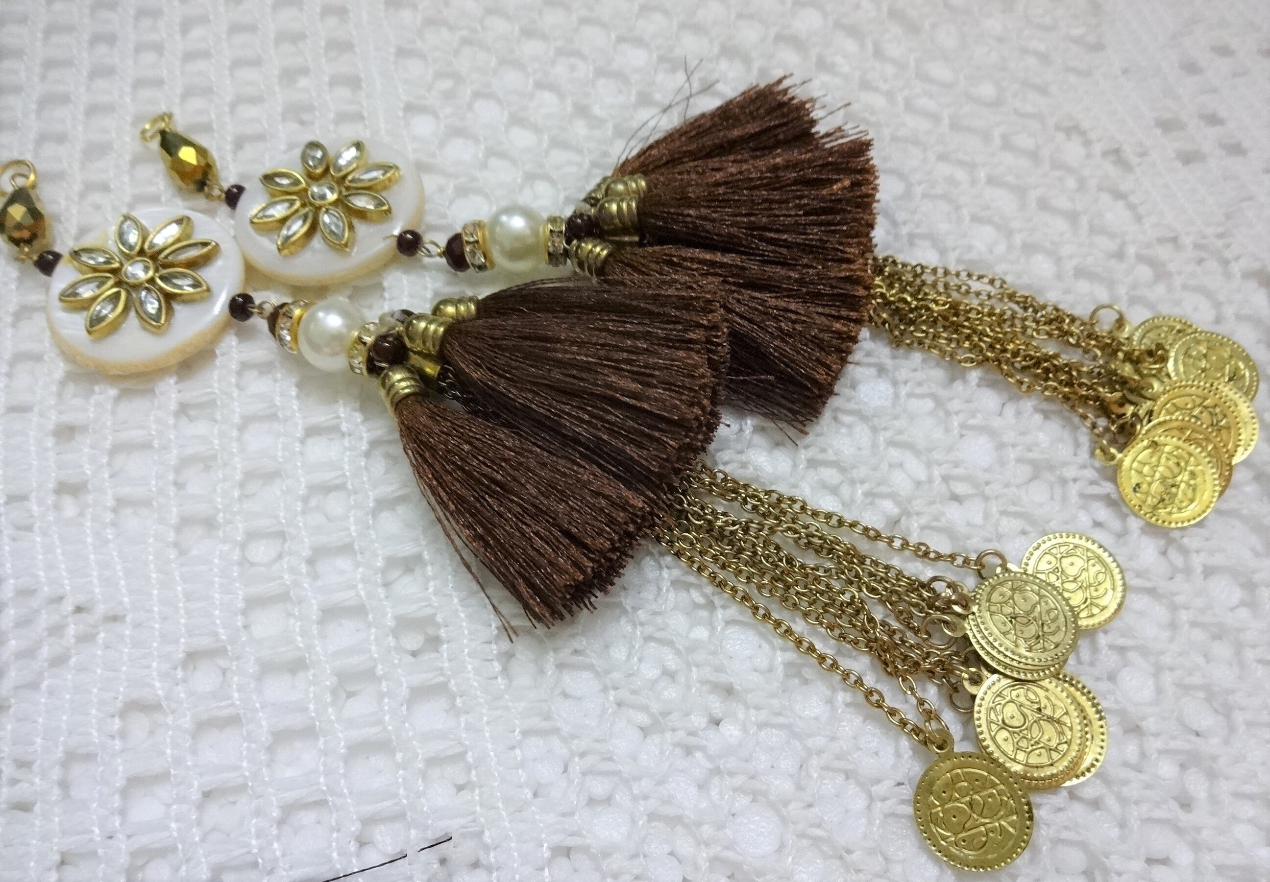 Long Tassels Shell Tassels Brass Coin Tassels BOHO Gypsy - Etsy UK