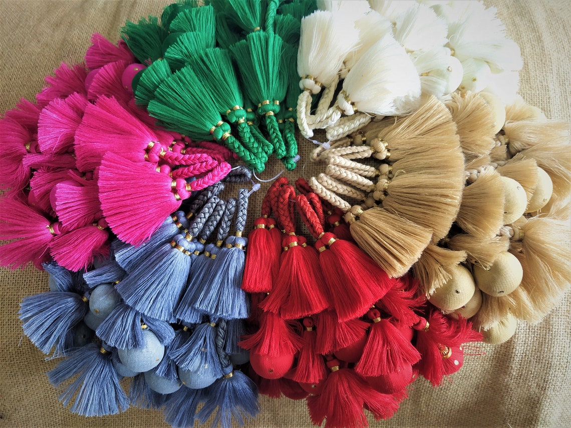 Indian Cotton Tassels Embellishment Mini Tassels Decorative | Etsy