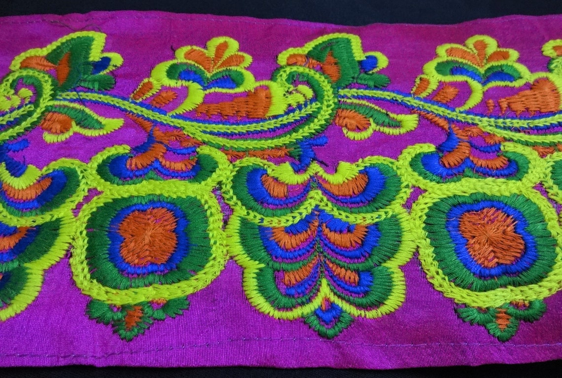 Indian Embroidered Lace 6.5 Broad Trim Sari | Etsy