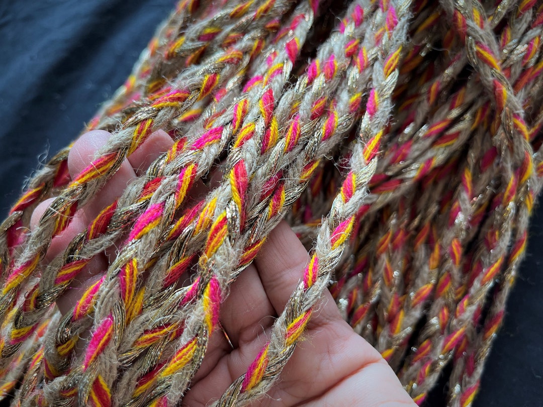 Indian Jute, Jute Threads, Jute Yarn Braided With Multi Colour Threads ...