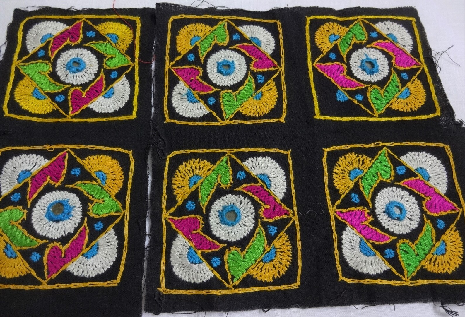 Kutch Embroidered Square Ethnic Sew On Patches Fabric | Etsy