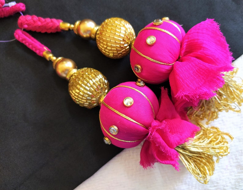 Indian Tassels Beaded Ball Tassels Decorative Kundan Zari - Etsy