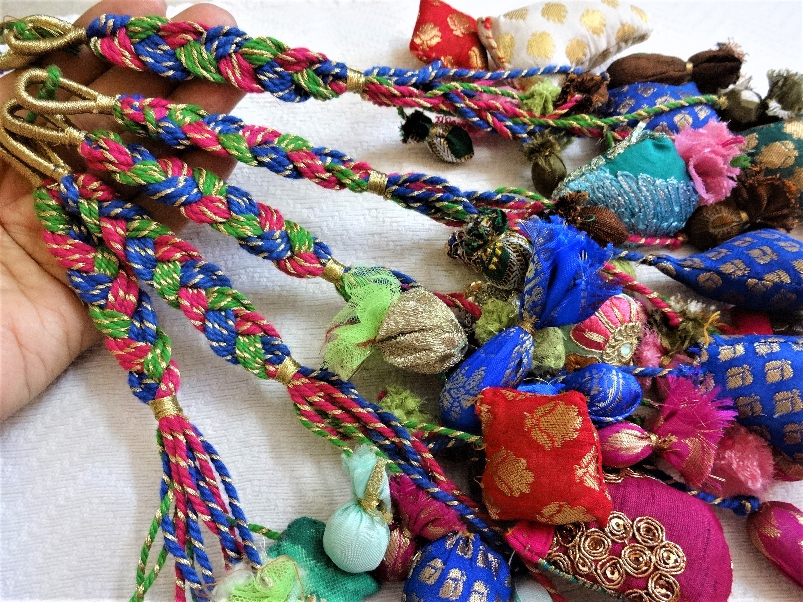 Handmade Fabric Trim Tassel, Sari Silk Tassel, Ethnic Tassel, Indian ...