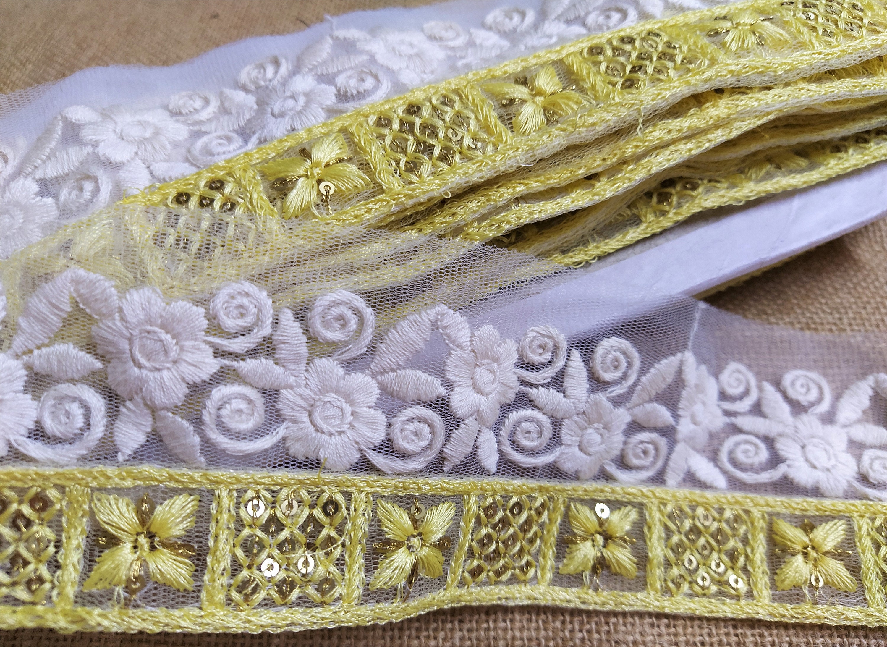 Indian Trim Embroidered Ribbon Wholesale Sari Border Net | Etsy