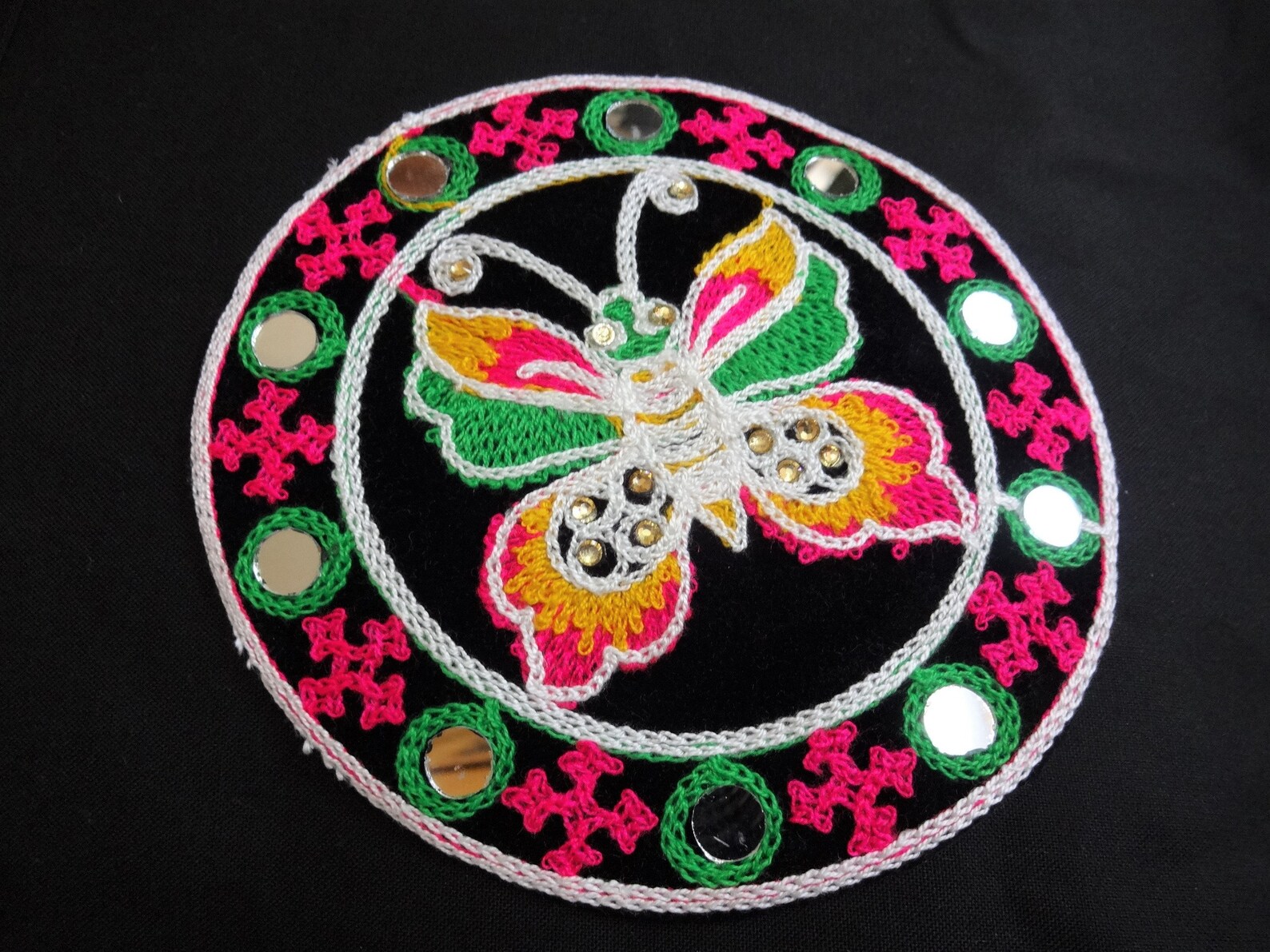 Buy Kutch Embroidered Multi Colored Round Ethnic Sew on Patches Online ...