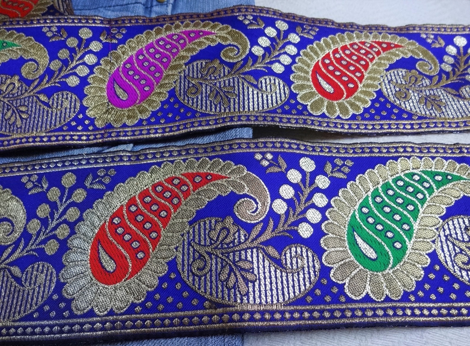 Indian Brocade Lace Banarasi Trim Fabric Lace Decorative - Etsy