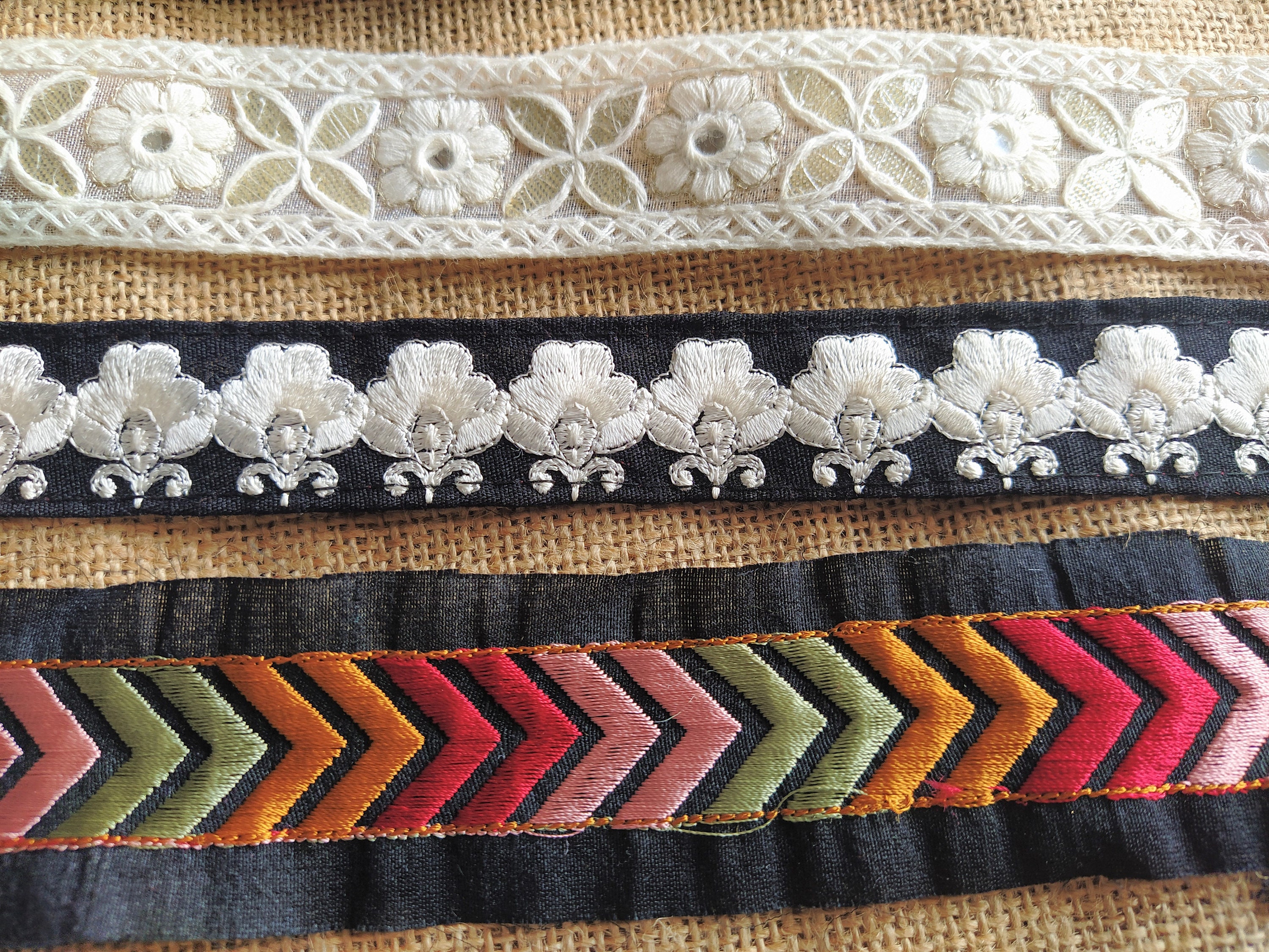 Indian Assorted Embroidered Trims Decorative Laces Sari | Etsy