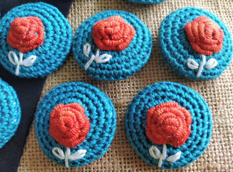 Buttons, Crochet Buttons, Indian Decorative Buttons, Handmade Sew on ...