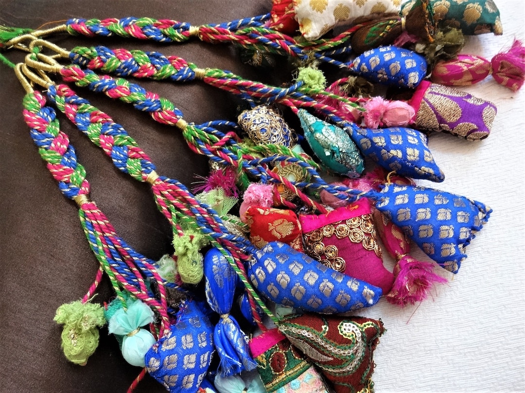 Handmade Fabric Trim Tassel, Sari Silk Tassel, Ethnic Tassel, Indian ...