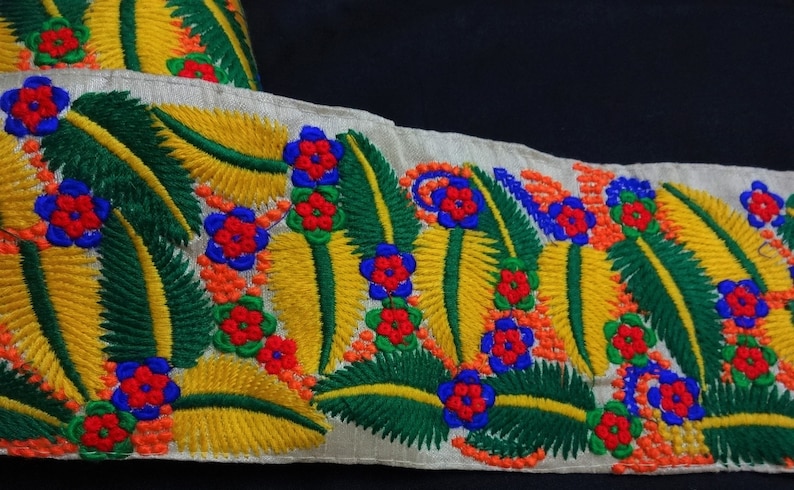 Indian Lace Broad Decorative Trim Craft Ribbon Embroidered | Etsy