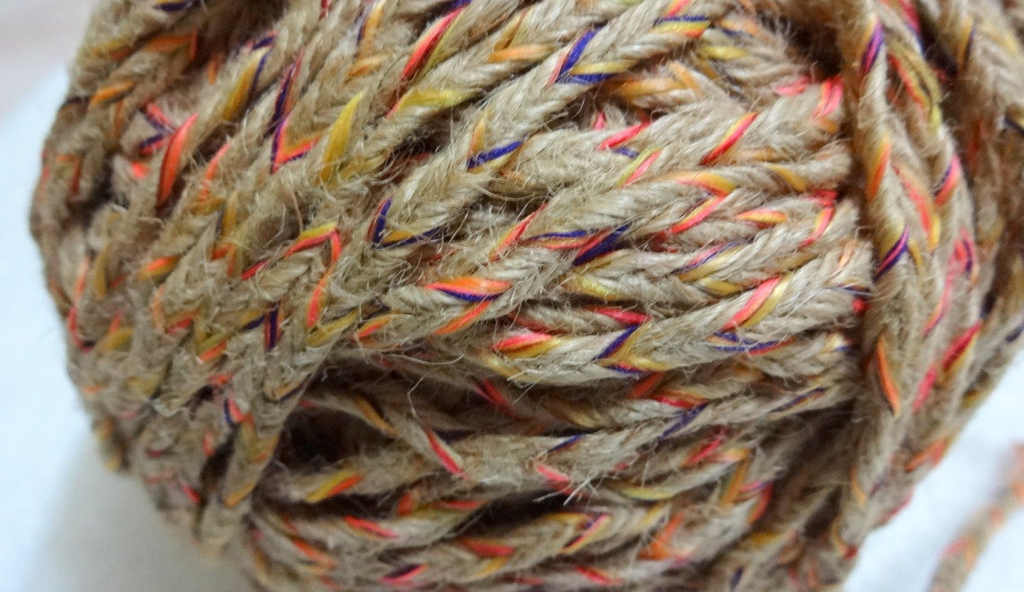 Indian Jute Jute Threads Jute Yarn Braided With Multi Colour | Etsy