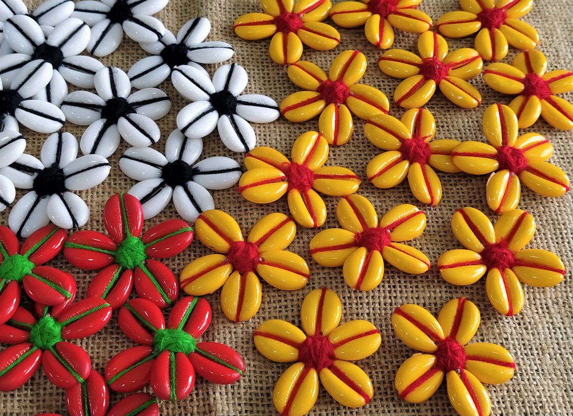 Cowry Shell Motifs Acrylic Cowry Shell Rosettes Cowrie - Etsy