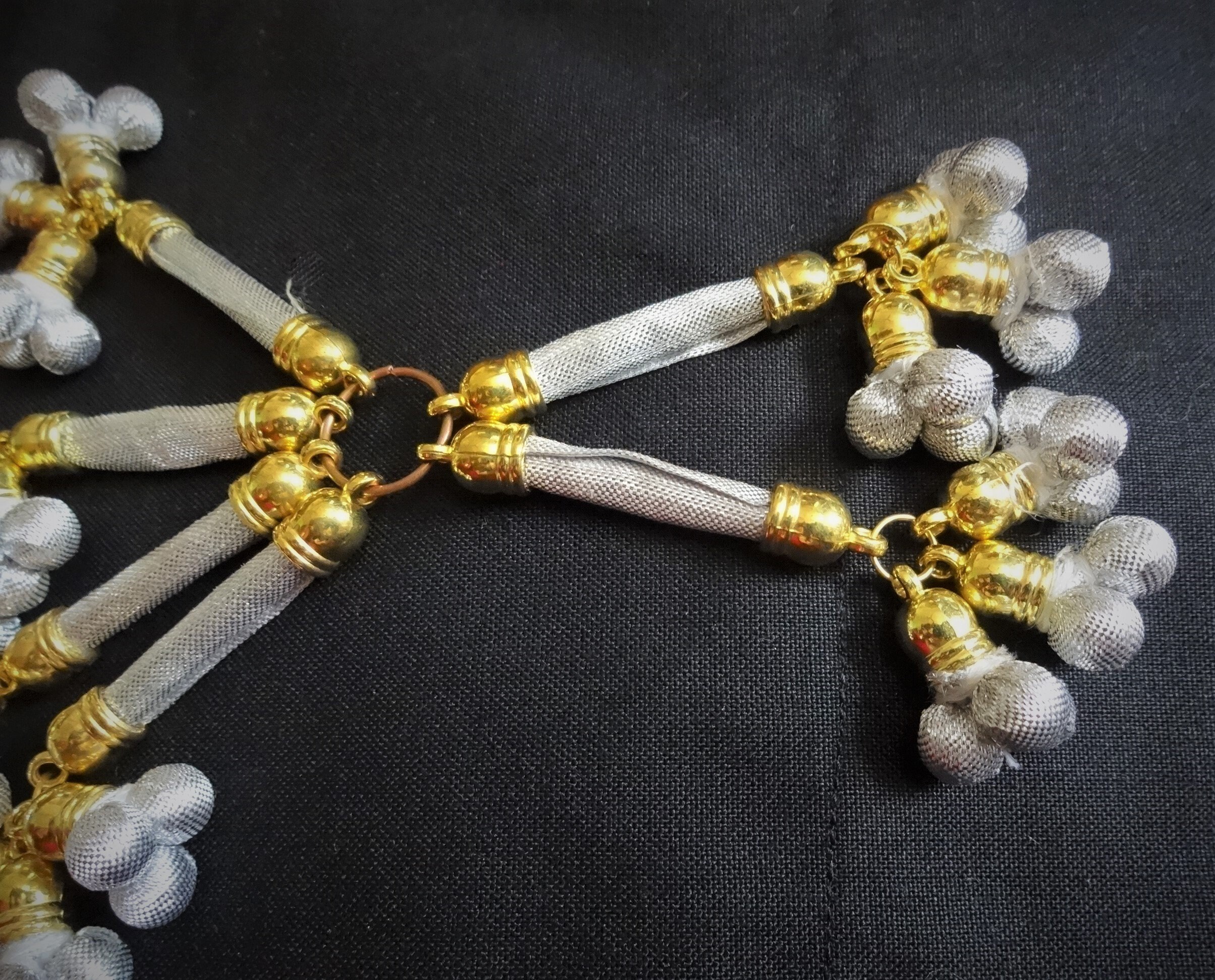 Handmade Fabric Trim Tassels Silver Tassels Ethnic Tassels - Etsy India