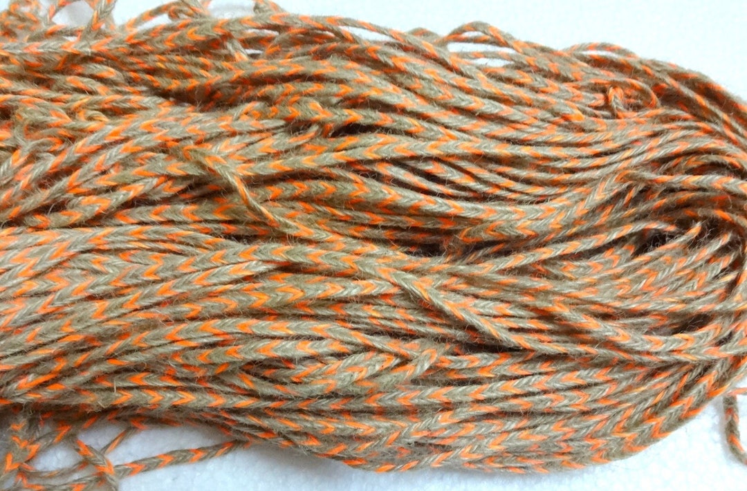Indian Jute, Jute Yarn Braided With Neon Orange Thread, Natural Jute ...